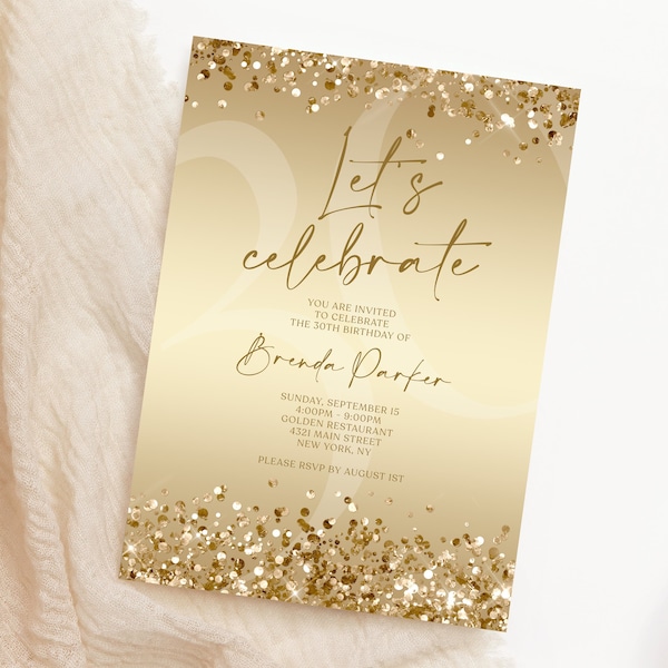Gold Foil Invitation - Etsy