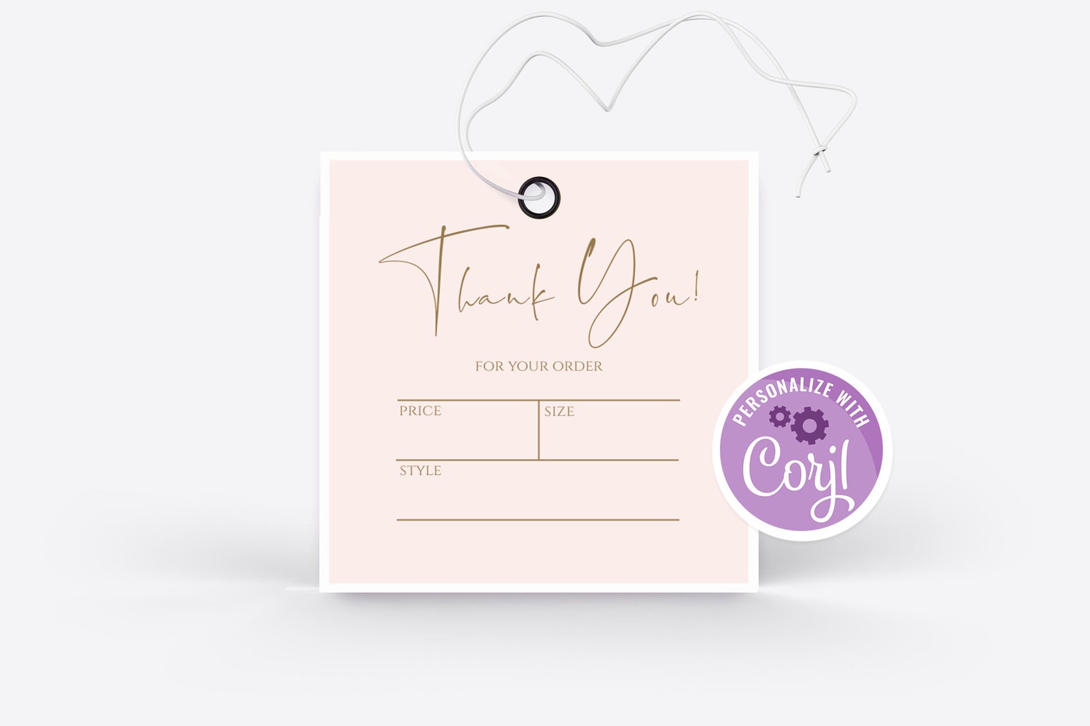 Editable Peach Hang Tag Printable Thank You Tag Template | Etsy