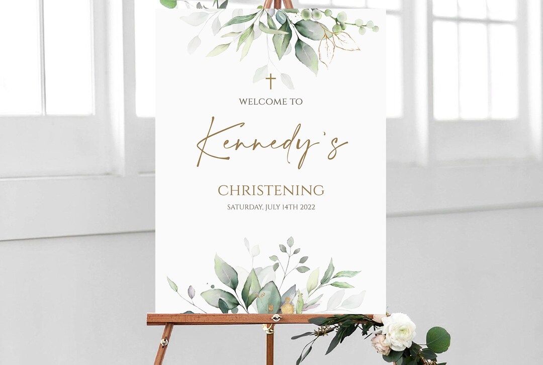 Printable Welcome Sign, Christening Welcome Sign, Baptism Welcome Sign ...