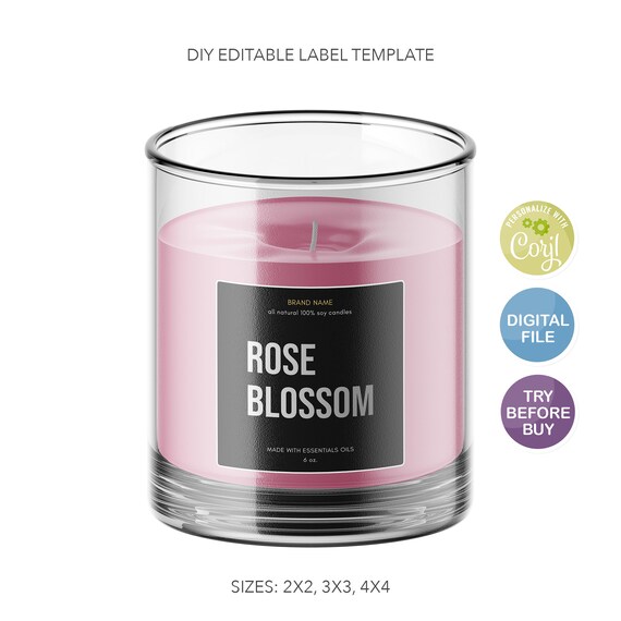 Printable Candle Sticker Custom Product Label Design Candle - Etsy