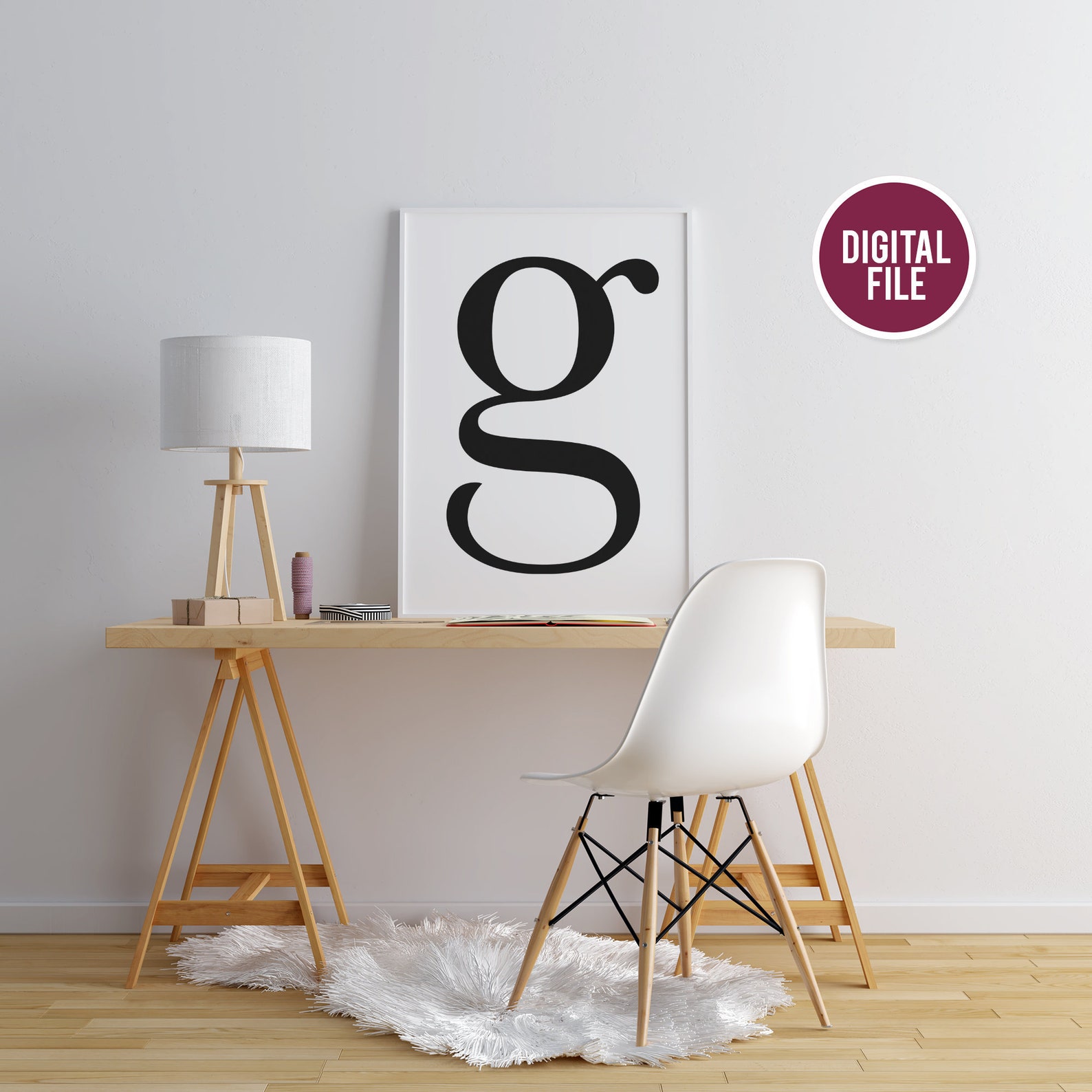 Letter G Wall Art Print Letter G Decor Printable Instant - Etsy
