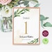 Table Number Template, Table Card Template, Printable Numbers, Table ...