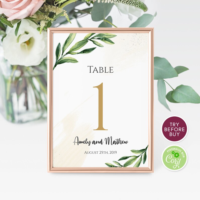 Table Number Template Table Card Template Printable Numbers - Etsy