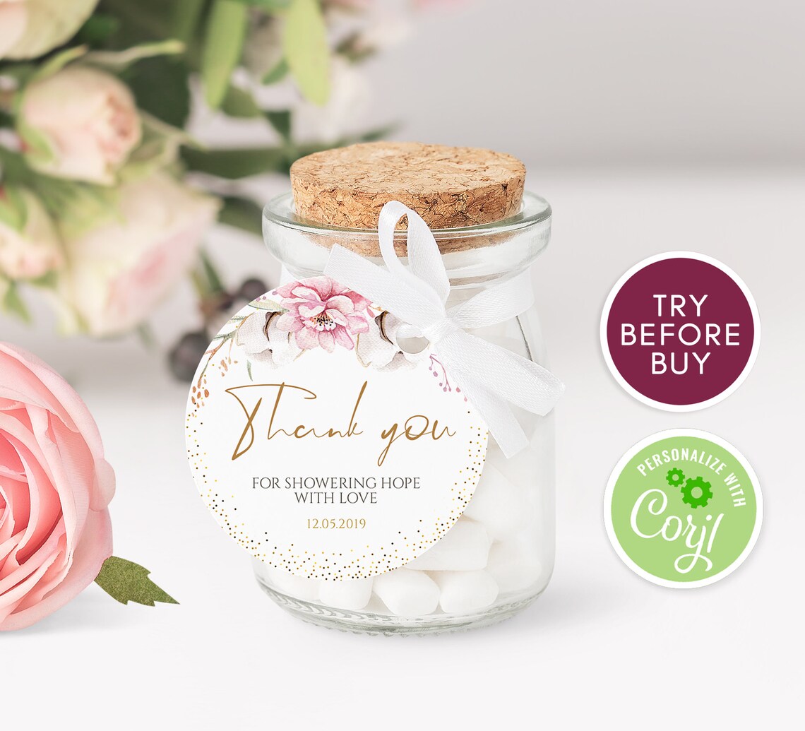 Editable Floral Circle Tags Round Labels Template 2 inches | Etsy