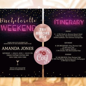 Bachelorette Weekend Invitation, Bachelorette Party Invitation With ...