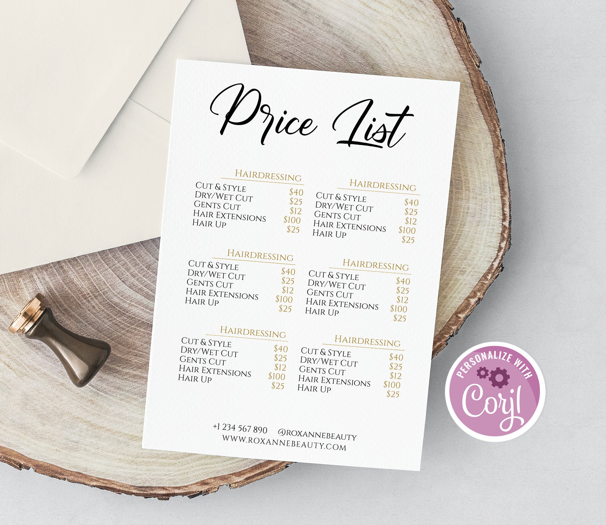 Price List Editable Template Business Price List Template | Etsy