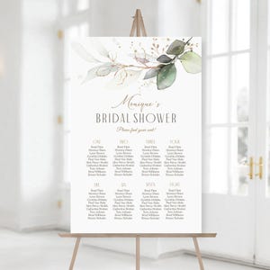 Editable Bridal Shower Seating Chart Sign Poster Template, Printable ...