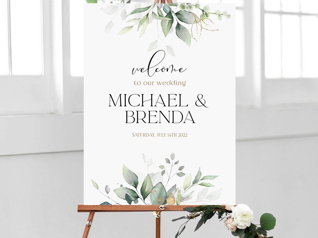 Printable Welcome Sign Welcome Sign Template Eucalyptus - Etsy