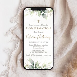 Digital Confirmation Invitation Template, Electronic Greenery ...