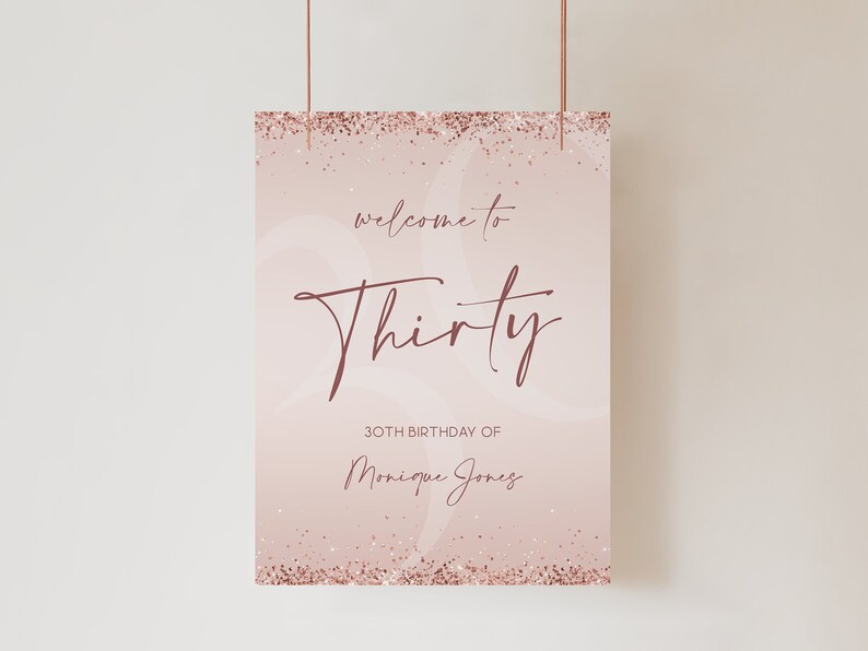 Printable 30th Thirty Birthday Party Welcome Sign Editable - Etsy