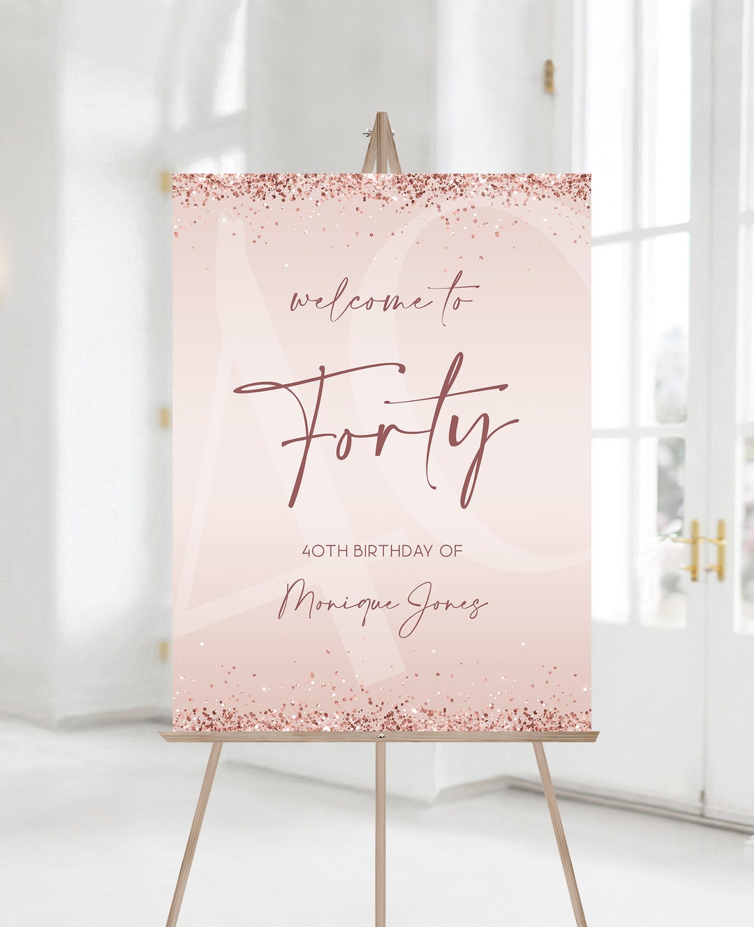 Printable 40th Forty Birthday Party Welcome Sign, Editable Template ...