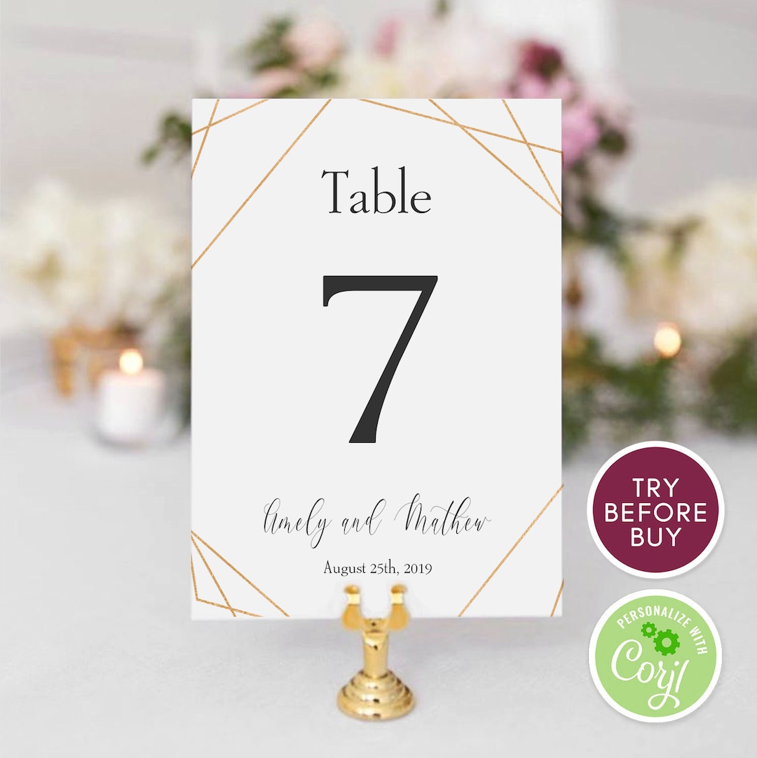 Table Number Template, Table Card Template, Printable Numbers, Table ...