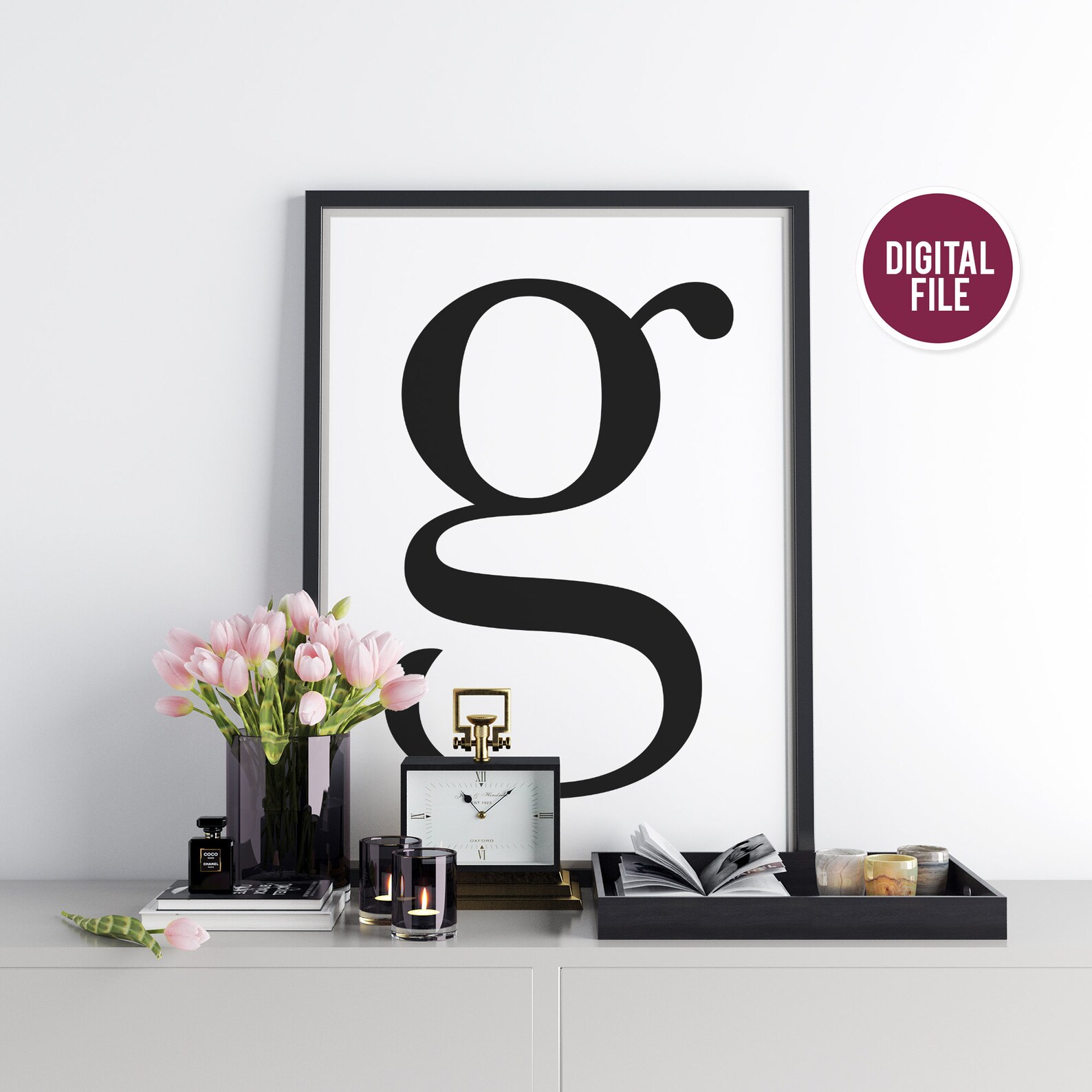 Letter G Wall Art Print Letter G Decor Printable Instant - Etsy