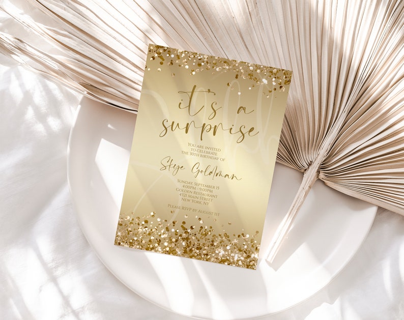 Printable Shhh It's a Surprise Birthday Invitation - Etsy