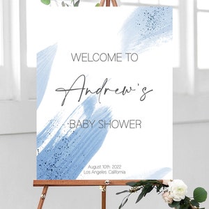 Printable Boy Baby Shower Welcome Sign Template, Boy Baby Shower Poster ...