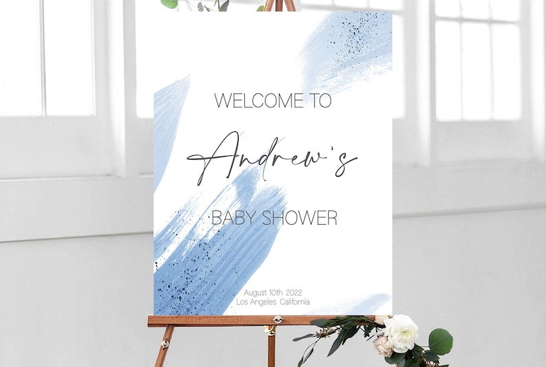 Printable Boy Baby Shower Welcome Sign Template Boy Baby - Etsy