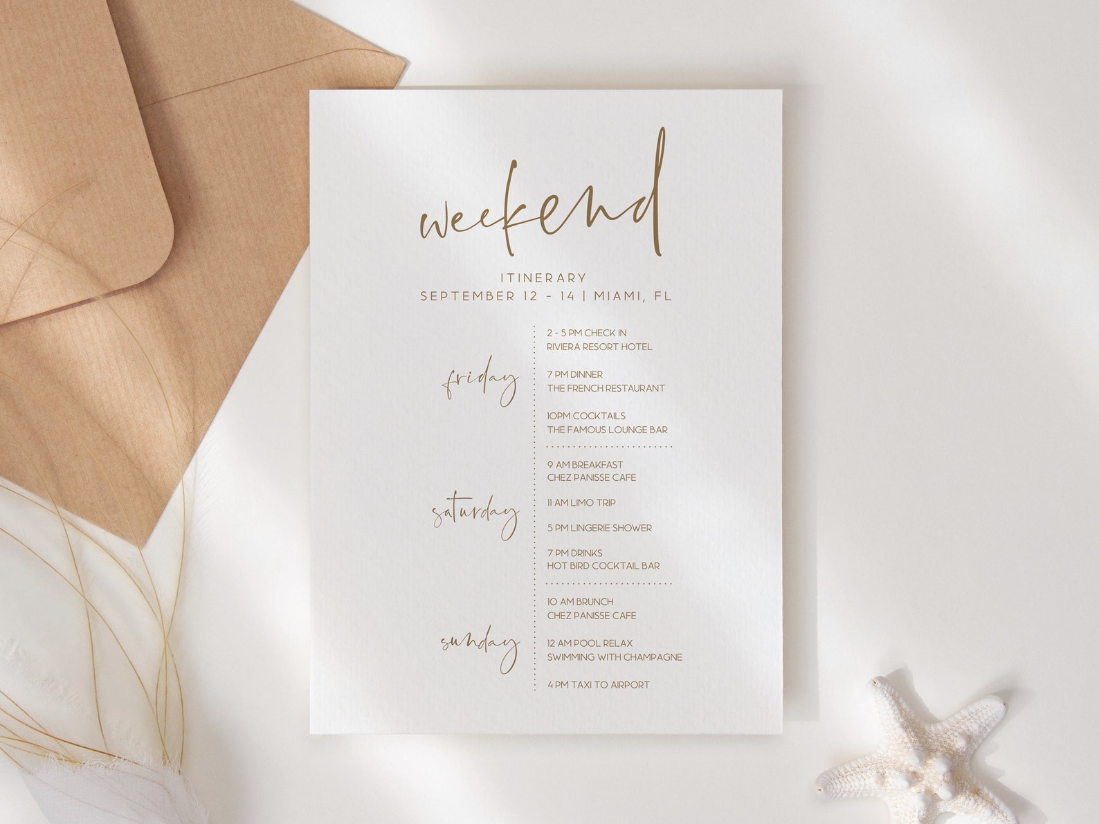 Printable Itinerary Template, Editable Hens Party Weekend Itinerary ...