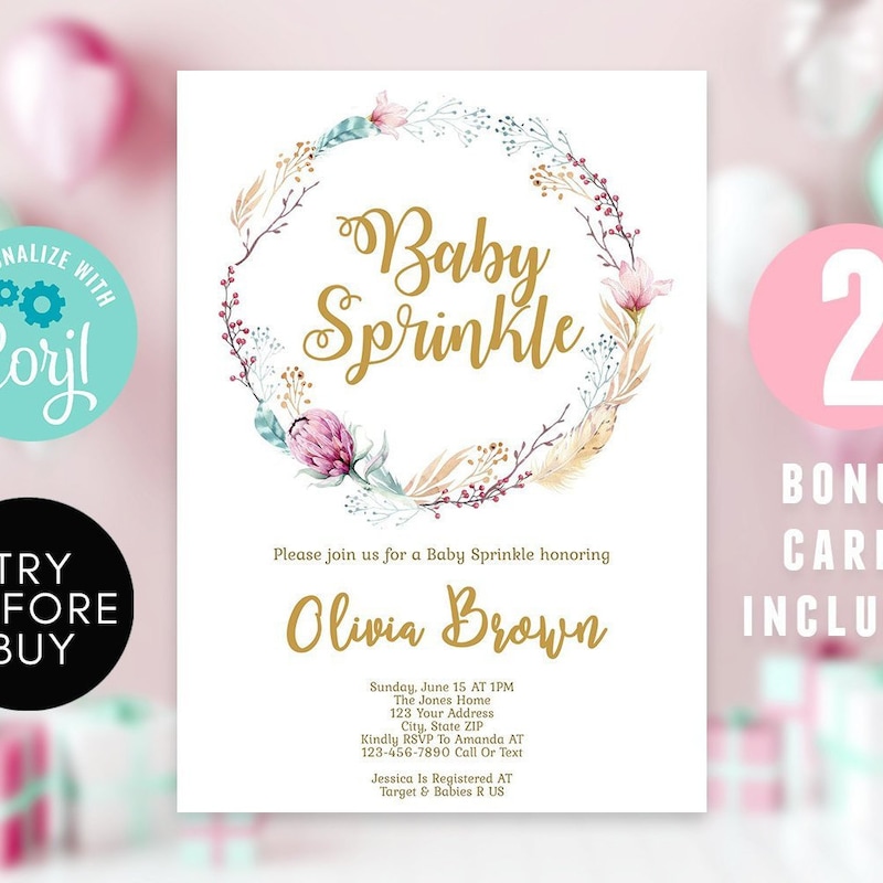 Baby Sprinkle Invitation Girl - Etsy