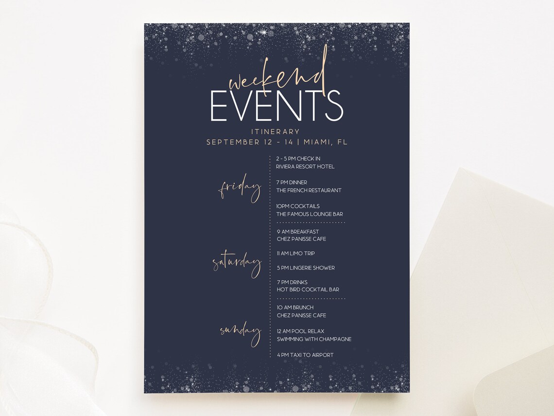Printable Navy Itinerary Template Editable Weekend Itinerary - Etsy