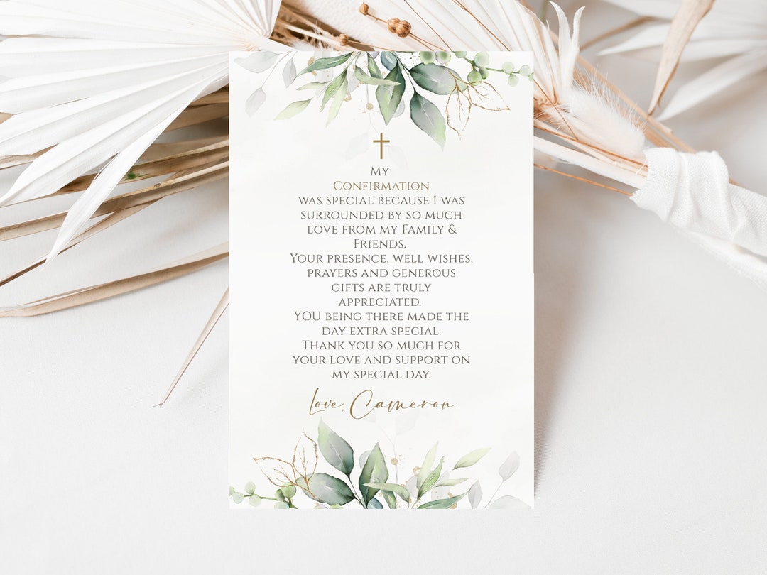 Editable Confirmation Thank You Card Template, 4x6 Printable ...