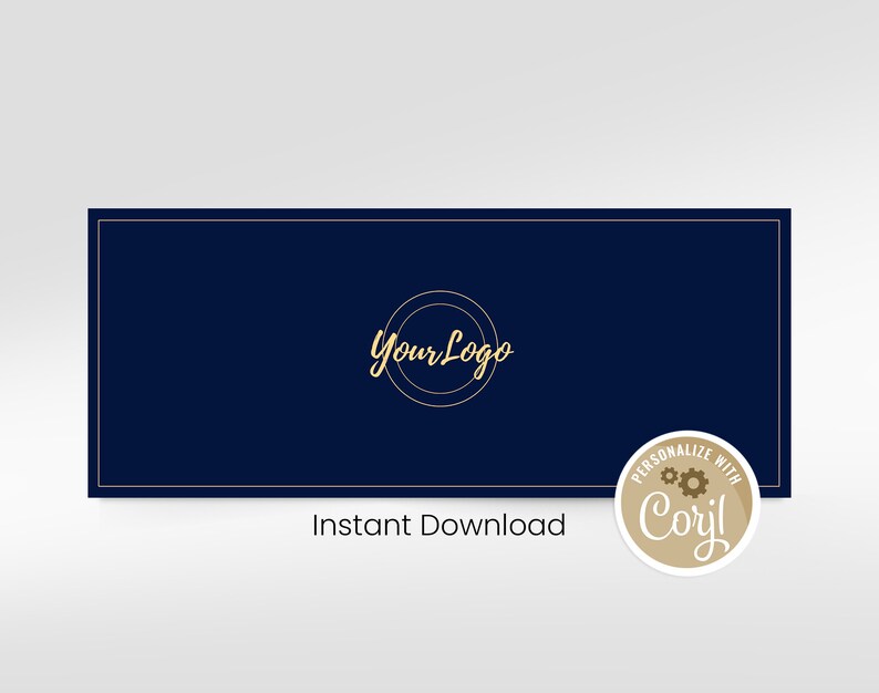 Navy Gold Gift Certificate Editable Gift Card Printable DIY | Etsy