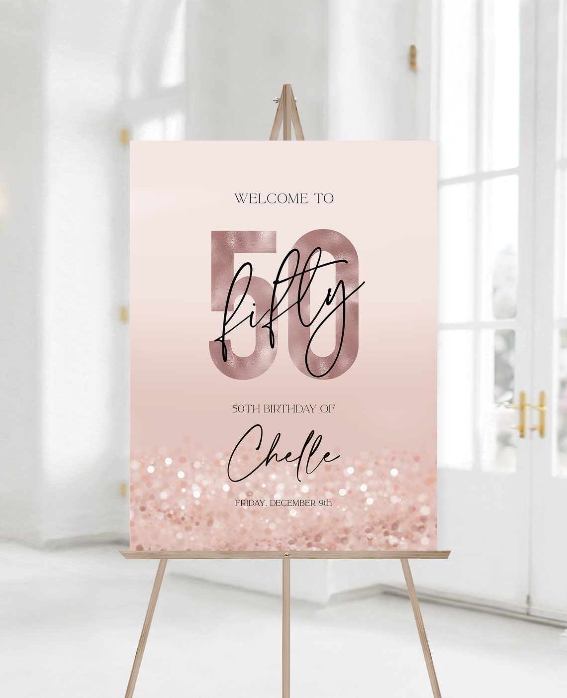 Printable 50th Fifty Birthday Party Welcome Sign Editable - Etsy