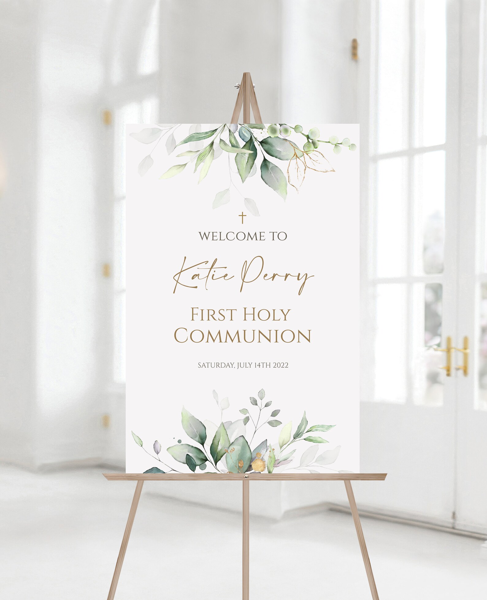 Greenery Communion Welcome Sign First Holy Communion - Etsy