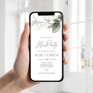 Digital Hen Party Invitation Template, Electronic Hen Party Invite ...