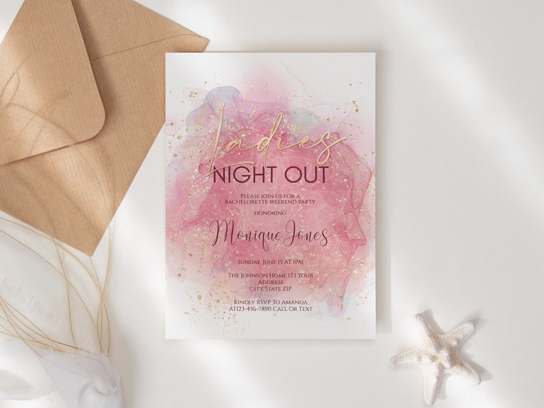 Printable Ladies Night Out Party Invitation Template Editable - Etsy