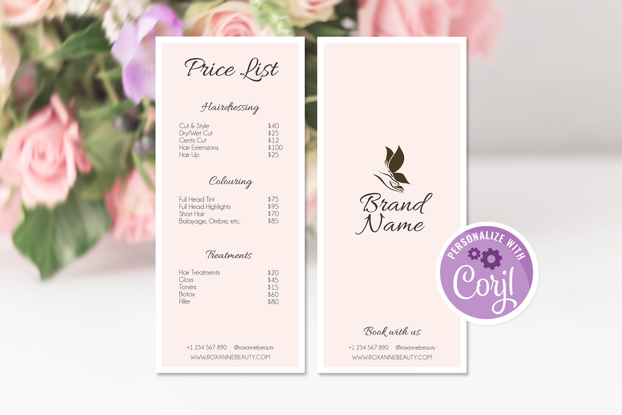Editable Peach Price List Business Logo Price List Template - Etsy Canada