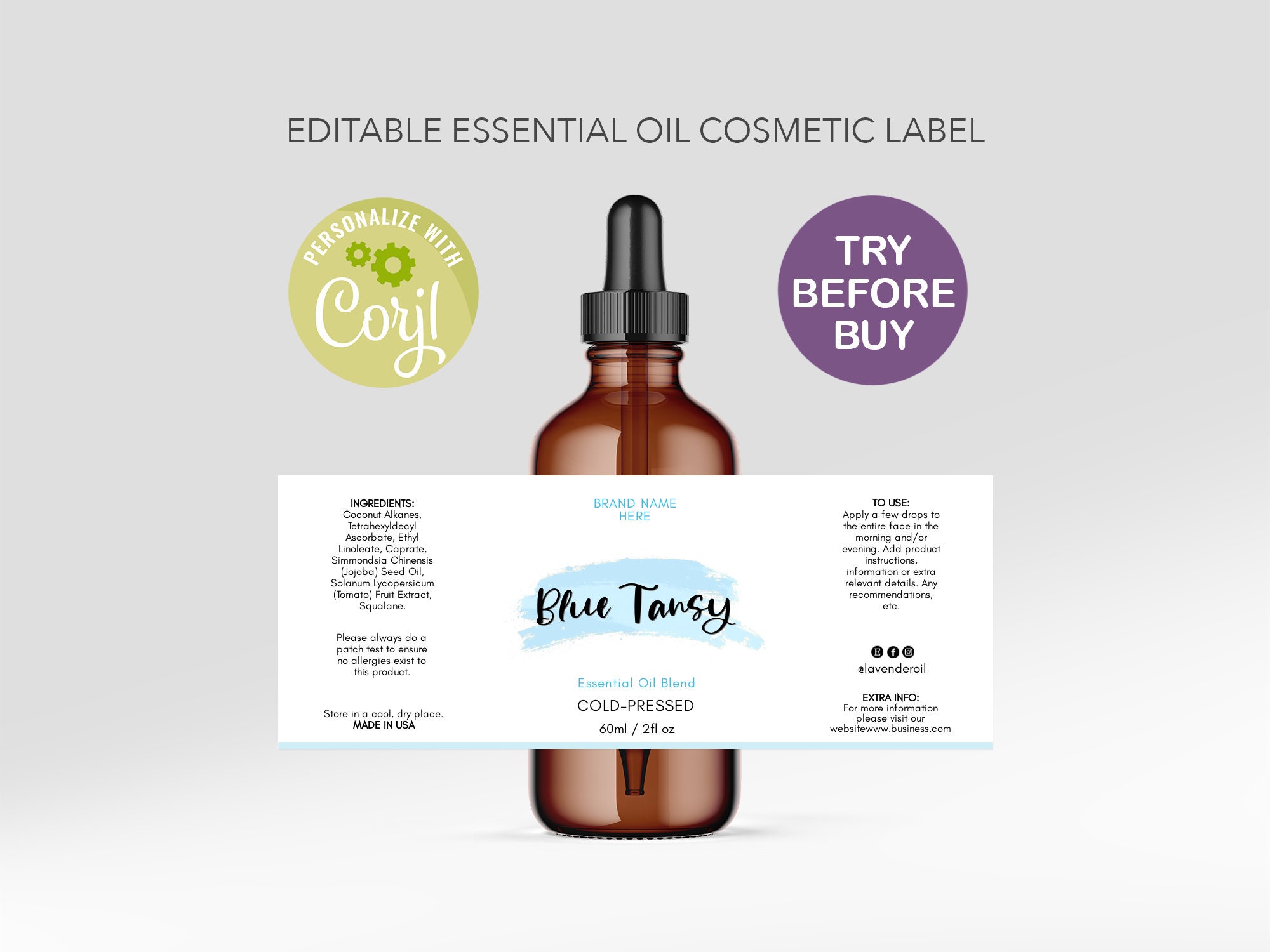 Editable Product Label Custom Label Template Stylish | Etsy