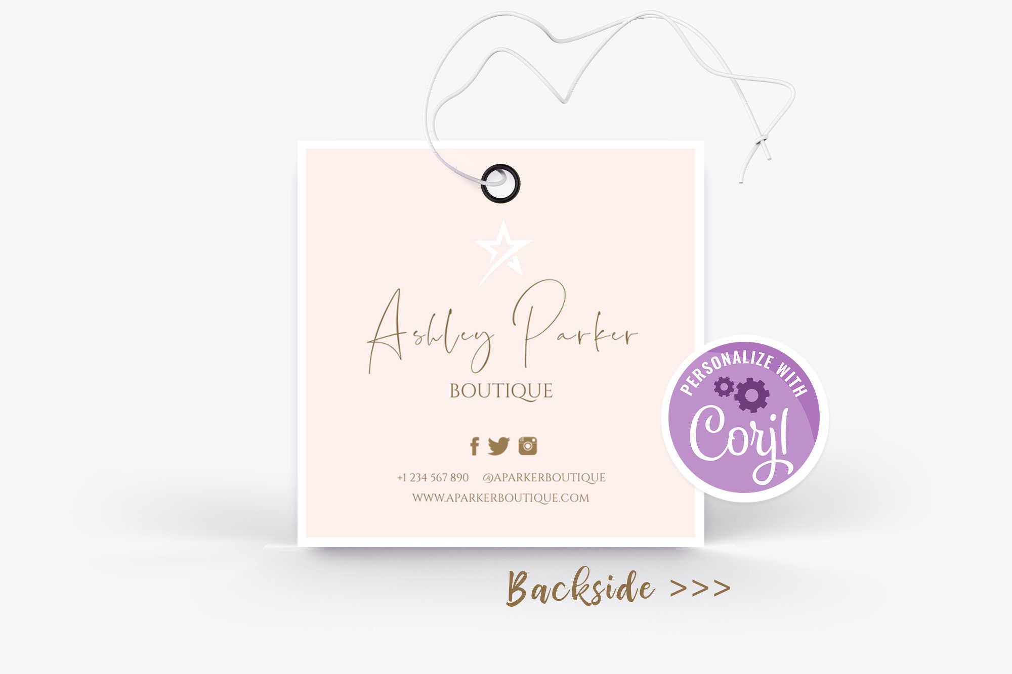 Editable Peach Hang Tag Printable Thank You Tag Template | Etsy