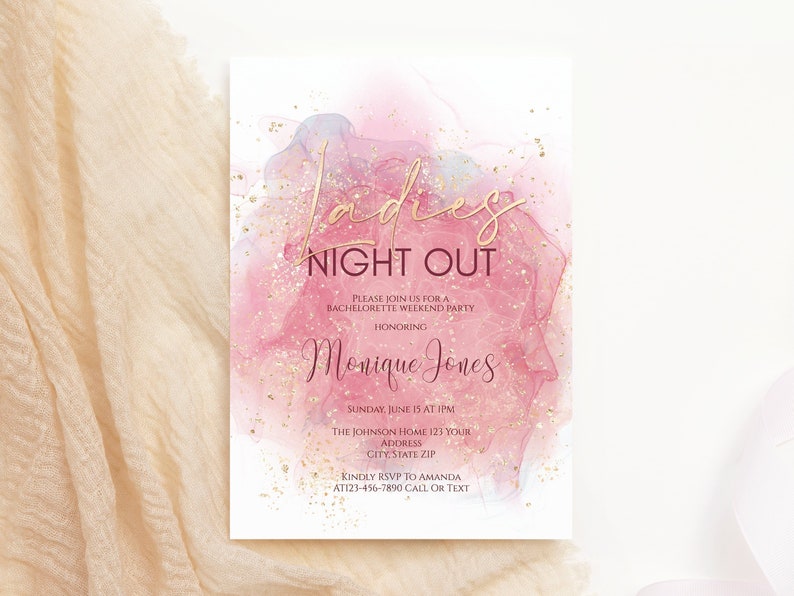 Printable Ladies Night Out Party Invitation Template Editable - Etsy