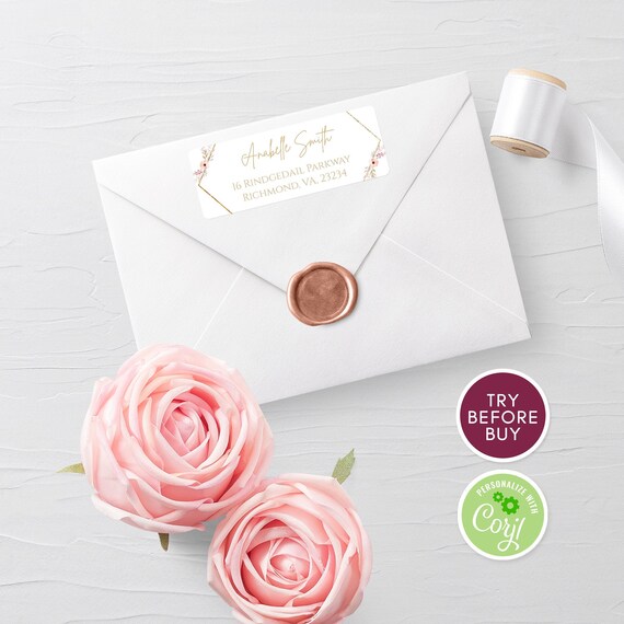 Return Address Label Template Printable Envelope Label for - Etsy