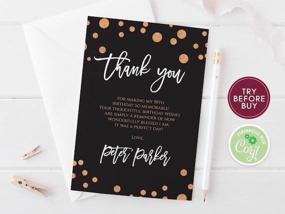 Adult Birthday Thank You Notes