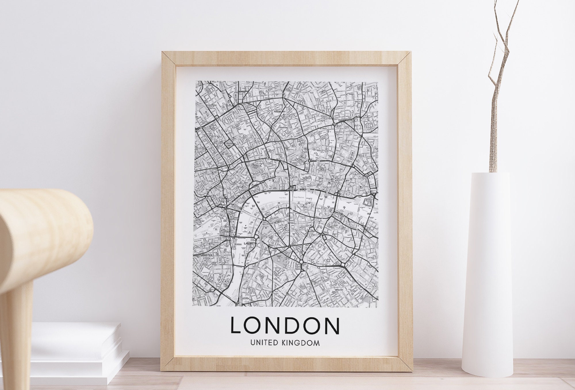 London Map Print Printable Wall Art London Map City Map | Etsy
