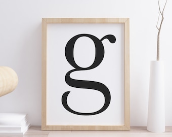 Letter g Printable Initial Art Poster - Etsy