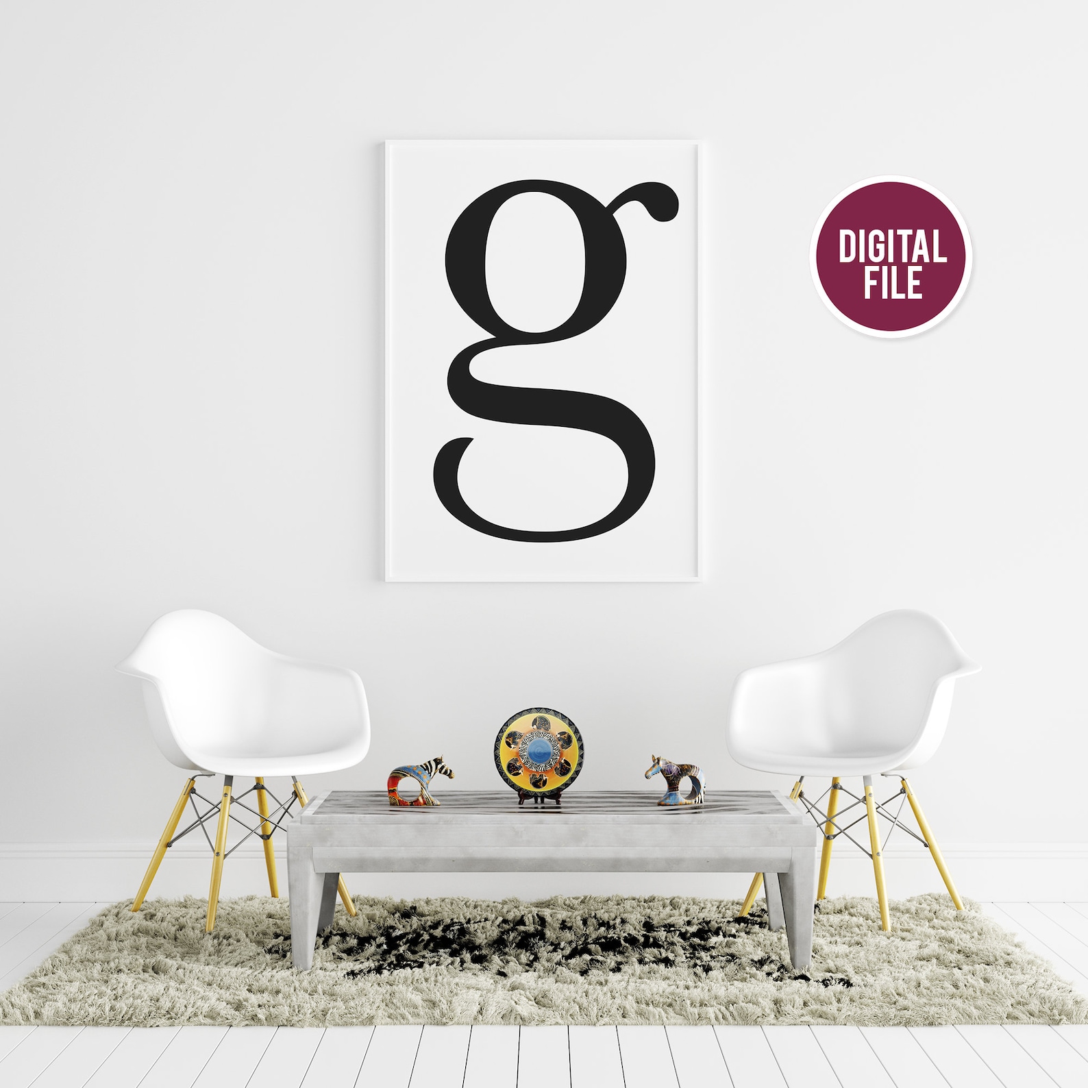 Letter G Wall Art Print Letter G Decor Printable Instant - Etsy
