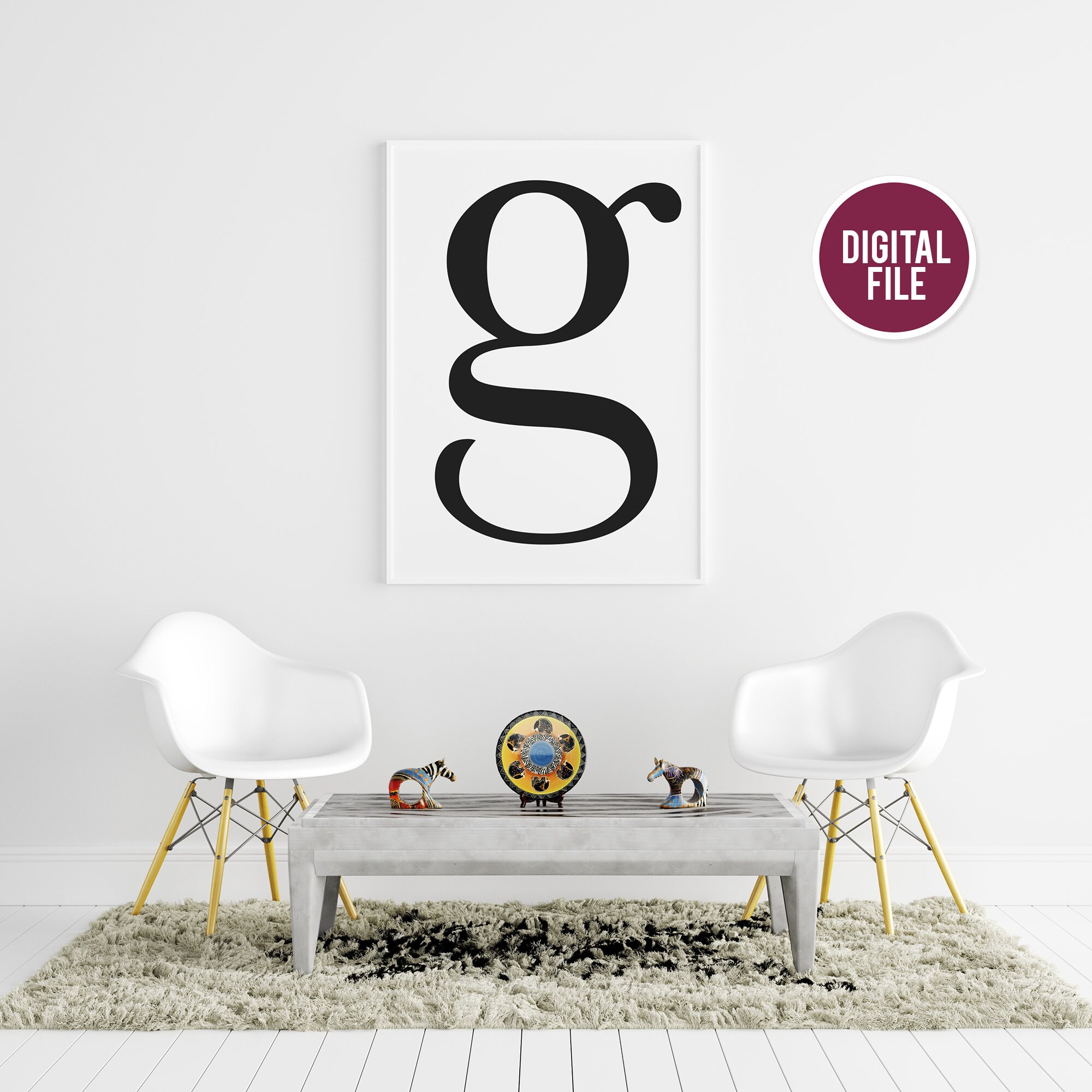 Letter G Wall Art Print Letter G Decor Printable Instant - Etsy
