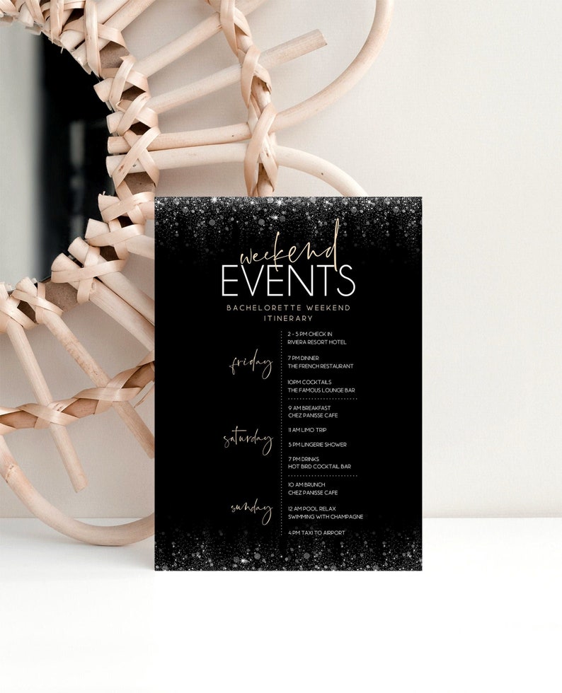 Printable Hens Weekend Itinerary Template Editable - Etsy