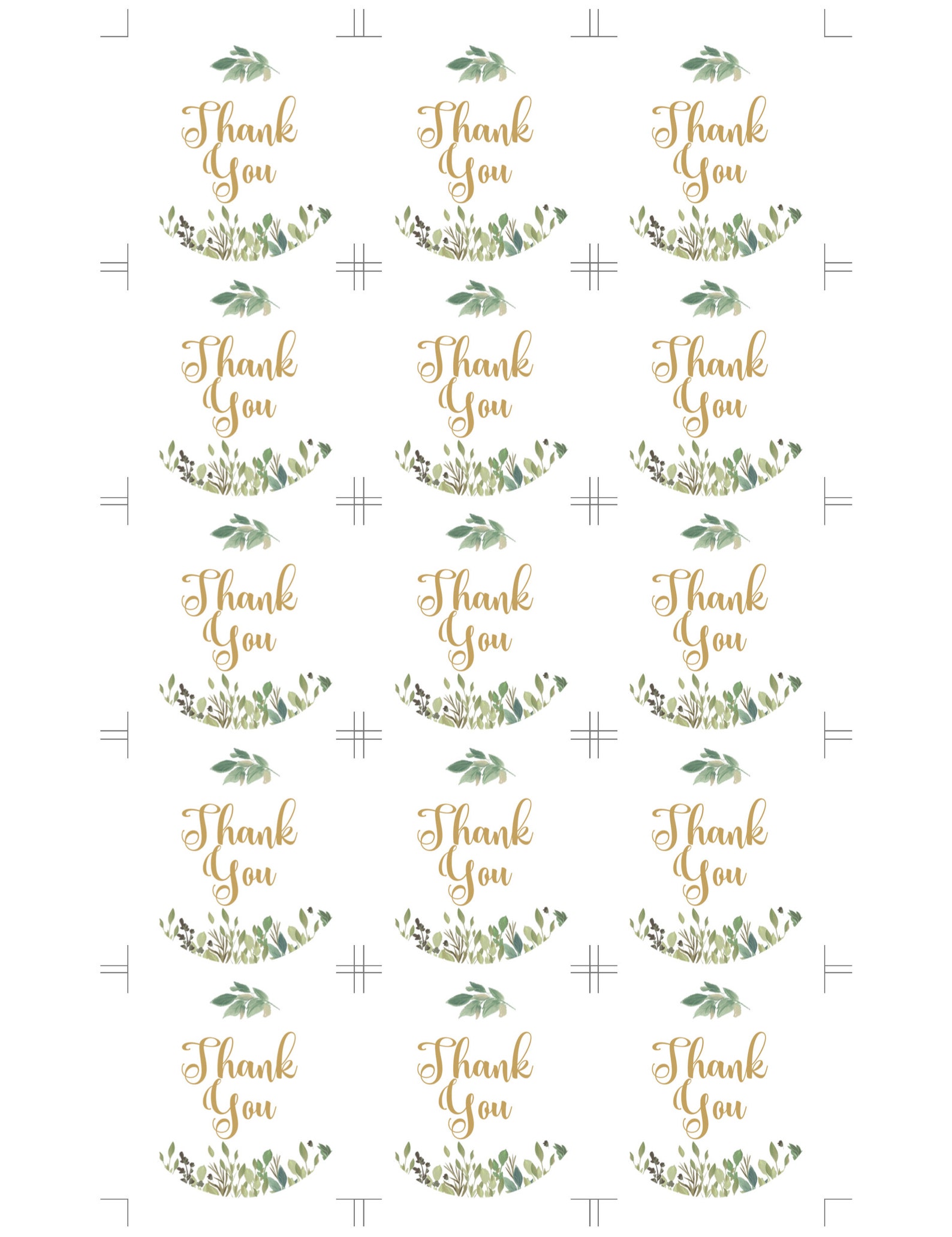 Greenery Round Thank You Tag Template Editable Printable - Etsy