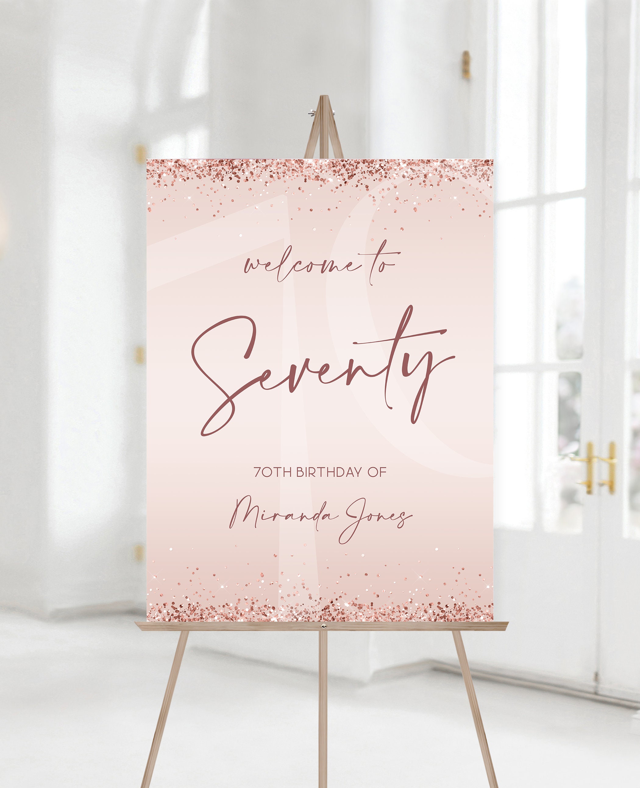 Printable 70th Seventy Birthday Party Welcome Sign Editable - Etsy