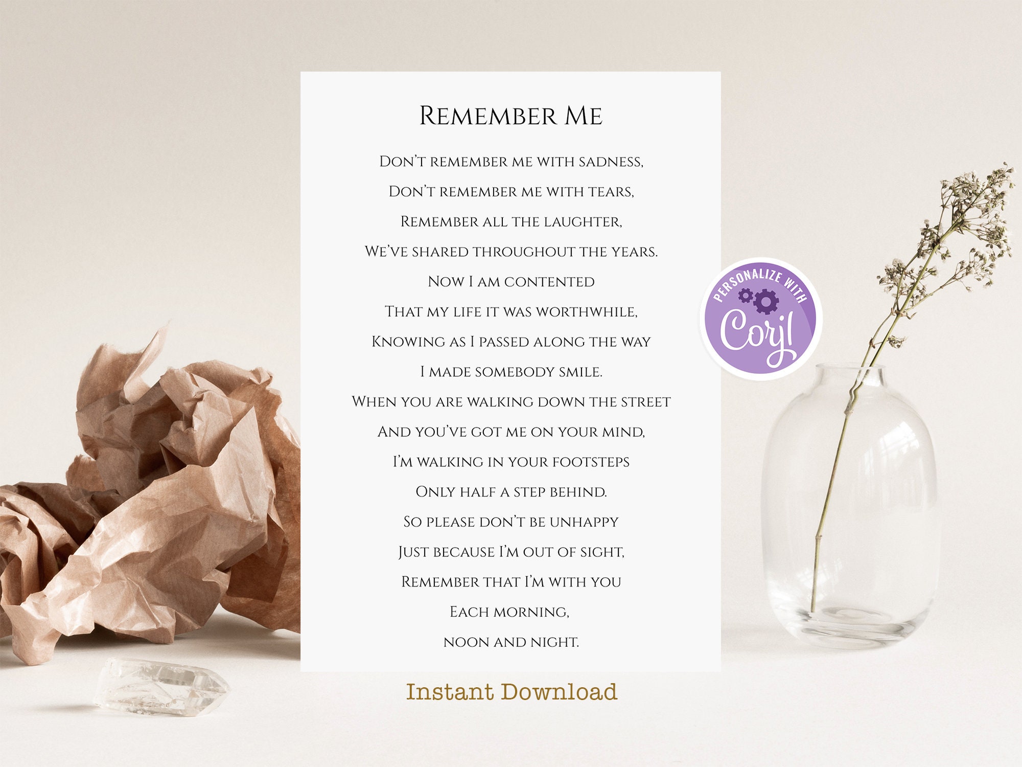 Printable Memorial Prayer Card Template Prayer Card - Etsy