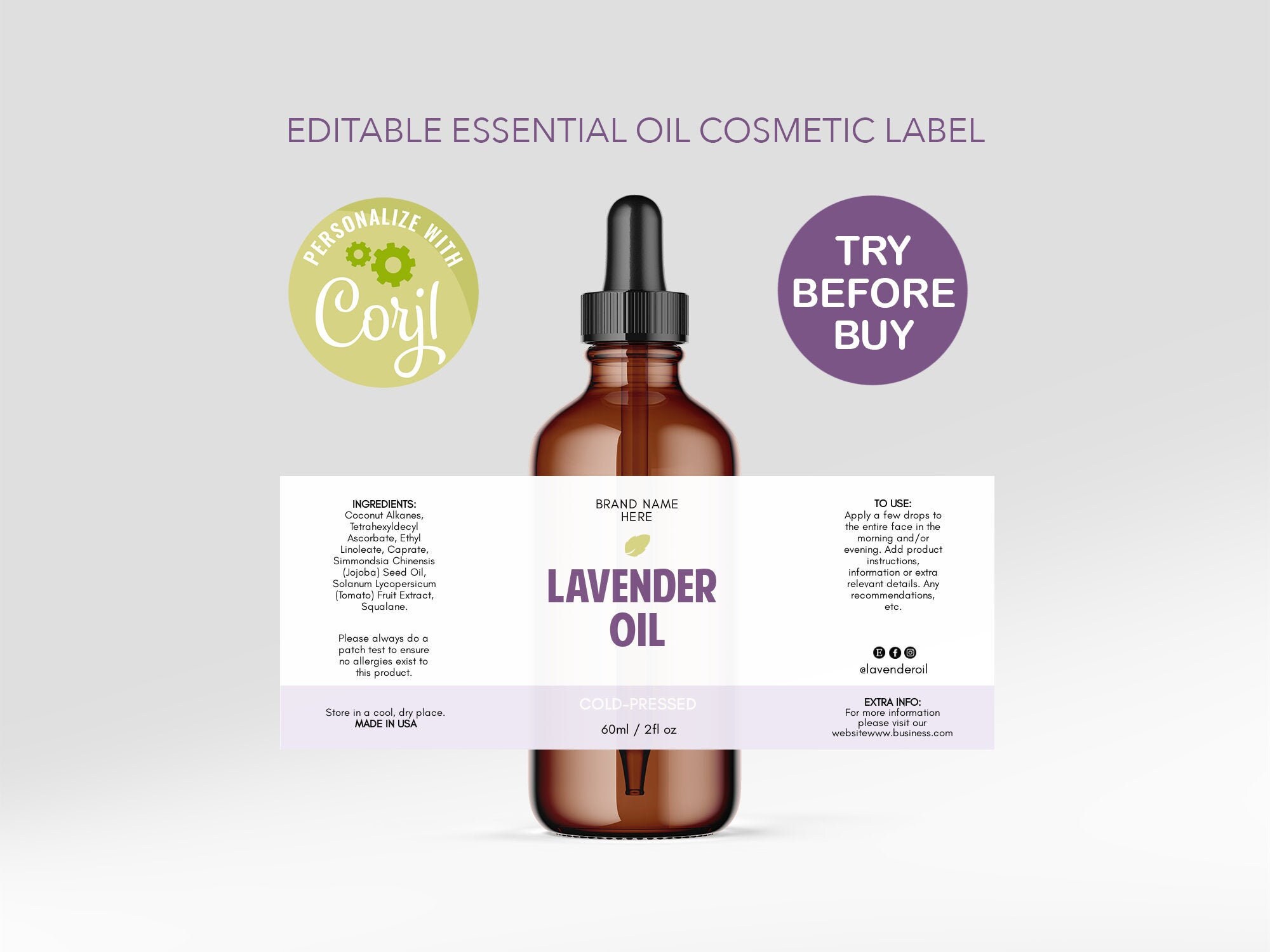 Custom Product Label Editable Label Template Stylish | Etsy