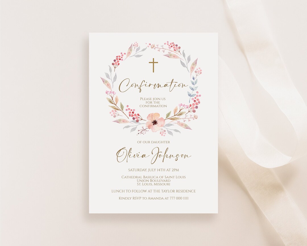 Printable Confirmation Invitation Template, Editable Confirmation ...
