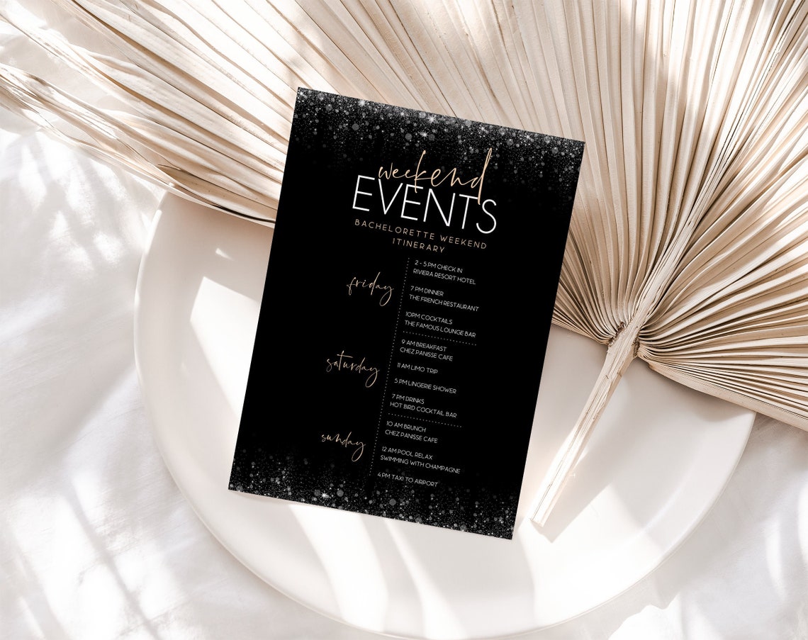 Printable Hens Weekend Itinerary Template Editable - Etsy