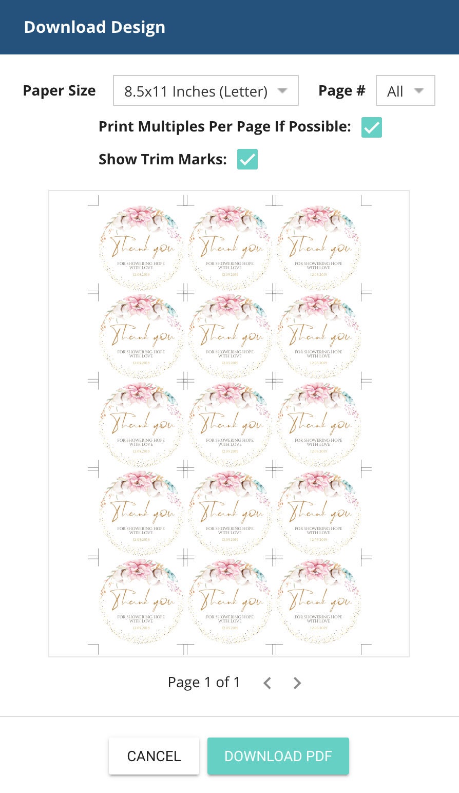 Editable Floral Circle Tags Round Labels Template 2 inches | Etsy