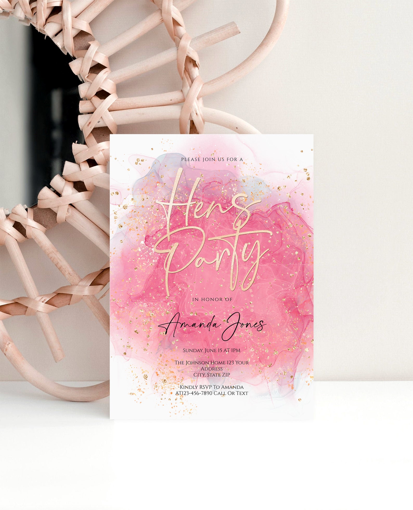 Printable Hens Party Invitation Template Editable Watercolor - Etsy