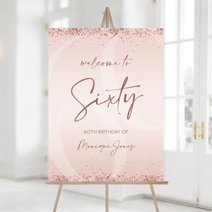 Printable 60th Sixty Birthday Party Welcome Sign, Editable Template ...