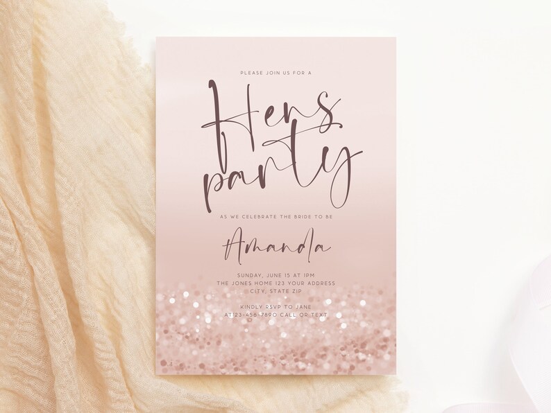 Printable Hens Party Invitation Template Editable - Etsy